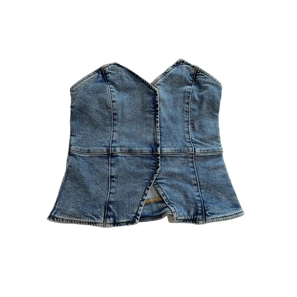Dynamite | Tops | Nwot Dynamite Denim Bustier Top In Indigo Medium Blue ...